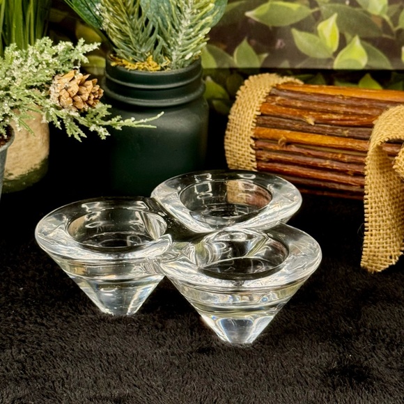 American Vintage | Accents | Midcentury Modern Glass Lead Crystal Trio ...